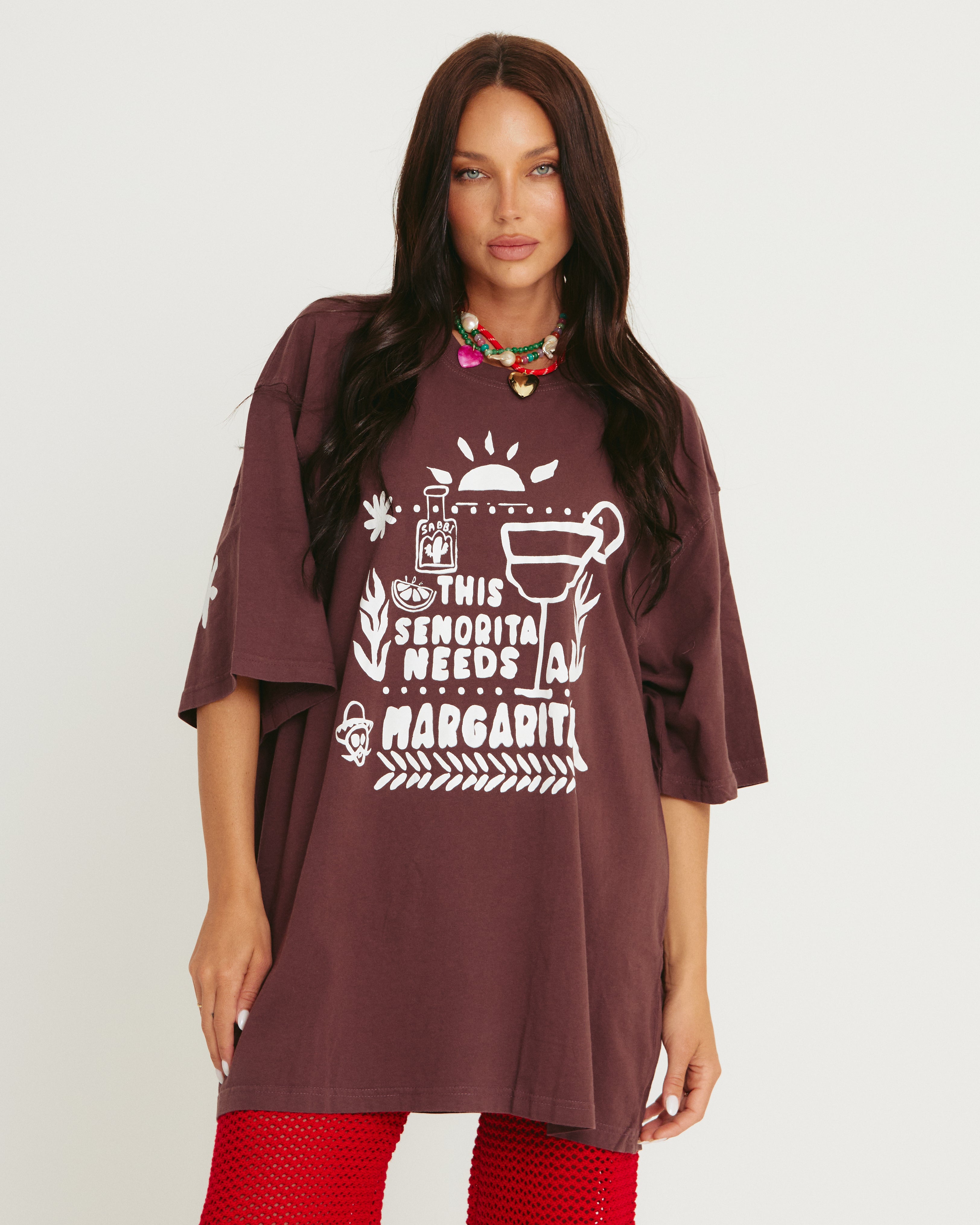 SABBI |THE VERY OVERSIZED MARGIE TEE - DARK CHOCOLATE