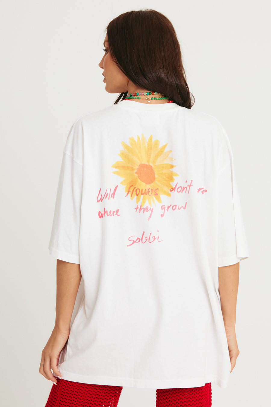Sabbi | The Very Oversized Wild Flower Tee - White – SABBI