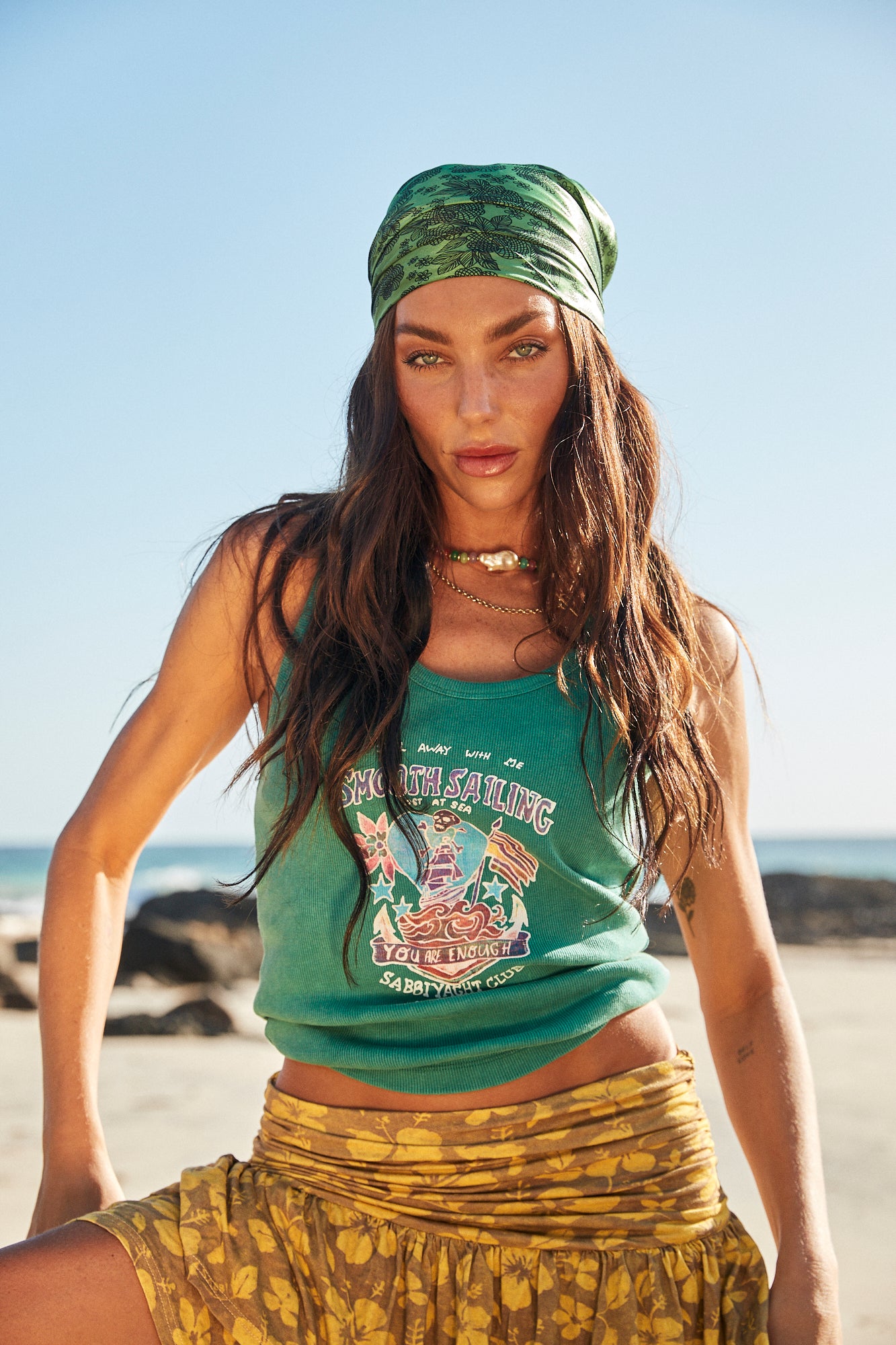 Sabbi | Smooth Sailing Tank - Green – SABBI